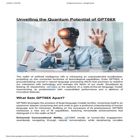 Unveiling the Quantum Potential of GPT66X | PDF | Technology & Computing