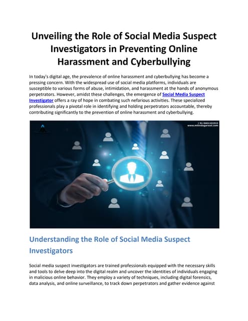 Bullying Expert - The Role of Cyberbullying Expert Witnesses in Today's Society | PDF