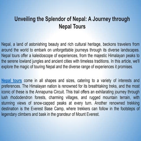 Eco Tour in Nepal ppt.pptx