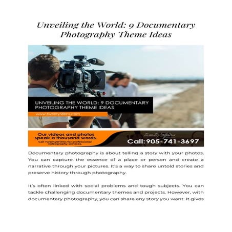 Unveiling the World- 9 Documentary Photography Theme Ideas ...