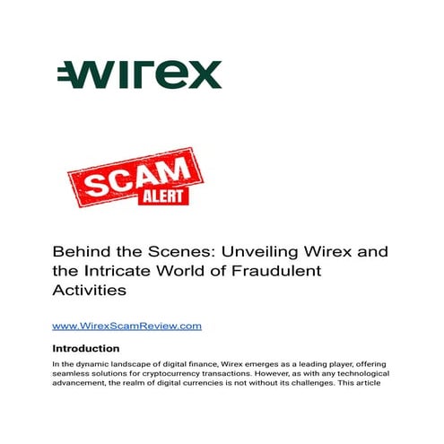 Unveiling Wirex and the Intricate World of Fraudulent Activities.pdf | Information and Network ...