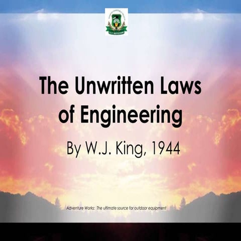 Unwritten Laws of Engineering - SCT Institute of Technology | PPTX