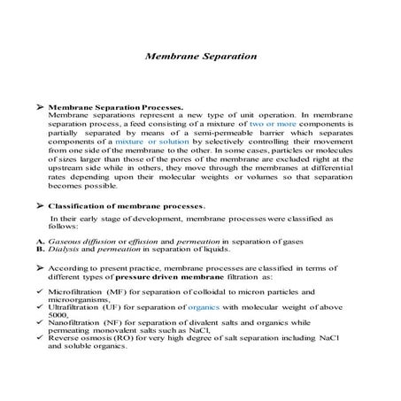 Episode 65 : Membrane separation processes | PPTX
