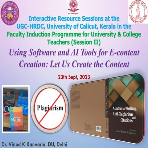 FIP Session 2, UGC HRDC, University of Calicut 23 Sept 2023 | PDF