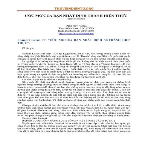 Uoc mo cua ban nhat dinh thanh hien thuc | PDF