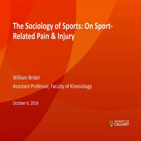 The sociology of sports: On sport-related pain and injury | PPTX ...