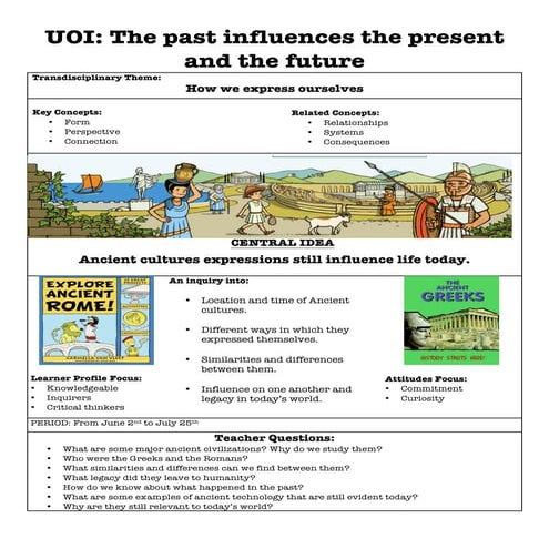 UOI 3 The past influences the present and the future | PDF