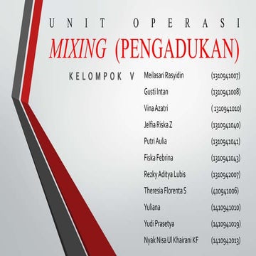 UNIT OPERASI - MIXING | PPTX