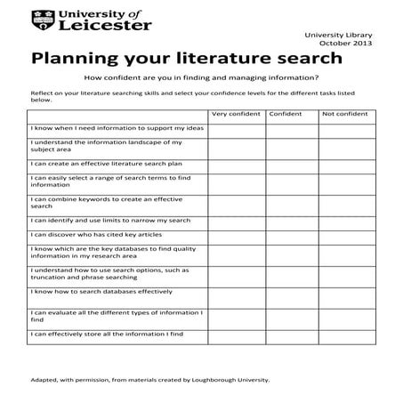 Literature search planning template | PDF