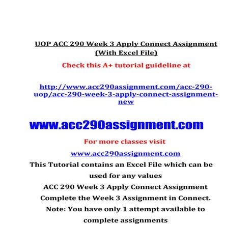 Uop acc-290-week-3-apply-connect-assignment | PPT