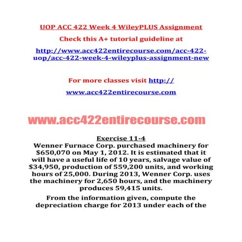 Uop acc-422-week-4-wiley plus-assignment | PDF