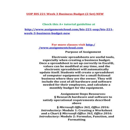 Uop bis-221-week-3-business-budget | PDF