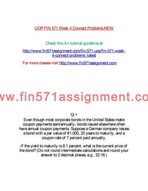 Fin 515-week-7-problem-set | PDF