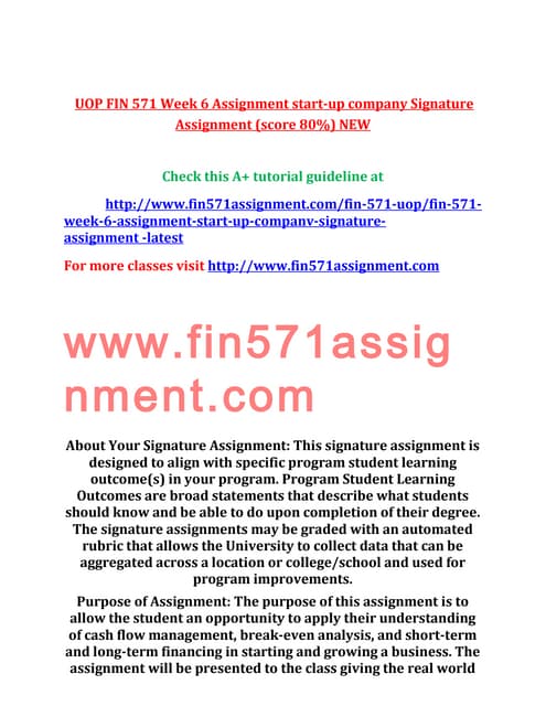 FIN 571 Individual Signature Assignment | PDF