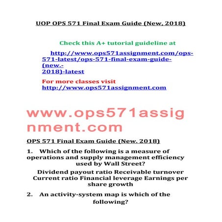 Uop ops-571-final-exam-guide- new--2018_ | PDF