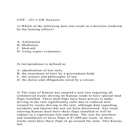 Law 531 final exam answers are here | DOCX