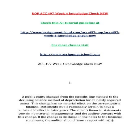 Uop acc 497 week 4 knowledge check new | PDF