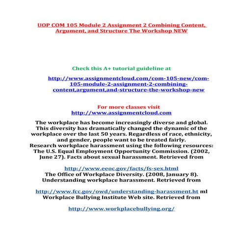Uop com 105 module 2 assignment 2 combining content | PDF