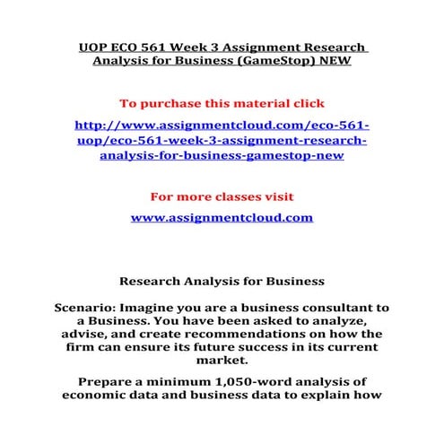 Eco 561-week-3-assignment-research-analysis-for-business- starbucks--new | PPT