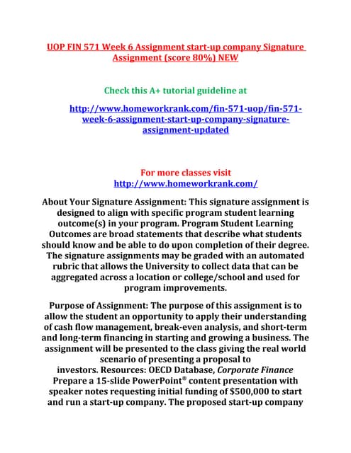 FIN 571 Individual Signature Assignment | PDF