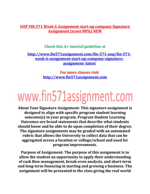 FIN 571 Individual Signature Assignment | PDF