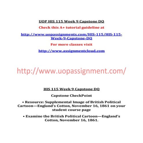 Uop his 115 week 9 capstone dq | DOC