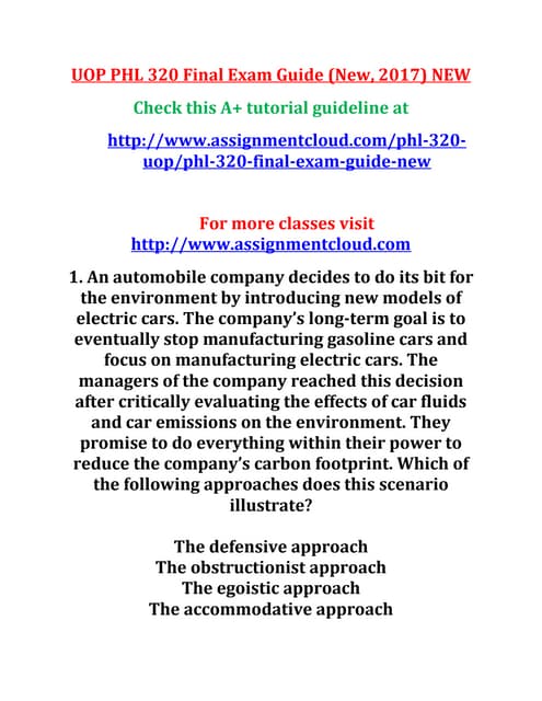 Phl 320 final exam 2017 | PDF