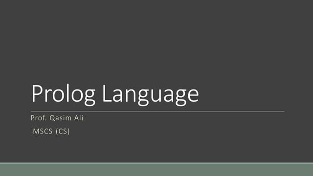 Uos Bsit 3811 Artificial Intelligence Introduction To Prolog Pdfpptx