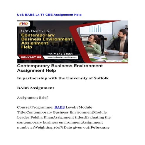 UoS BABS L4 T1 CBE Assignments Help.docx