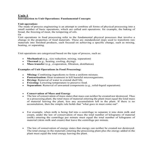 uo unit 1.pdf unit operations food engineering | PDF