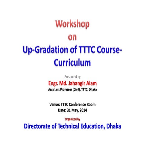 Up gradation of TTTC-Dhaka course-curriculum | PDF