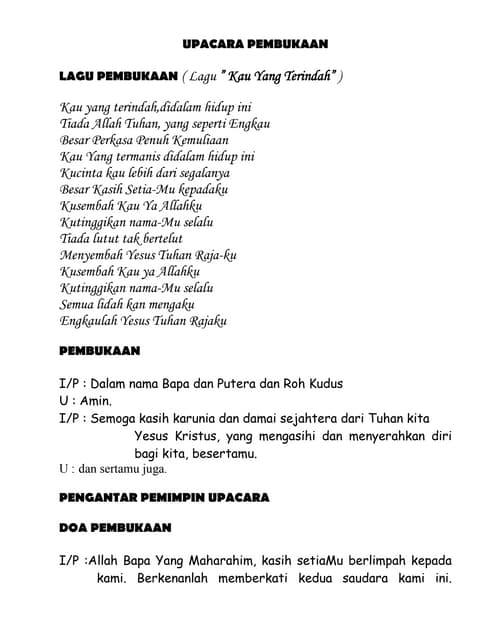 Contoh Doa Umat dalam Liturgi Katolik Roma (2) | DOC