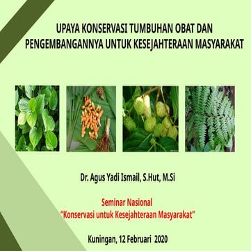 UPAYA KONSERVASI TUMBUHAN OBAT seminar nasional agus.pptx | Free Download