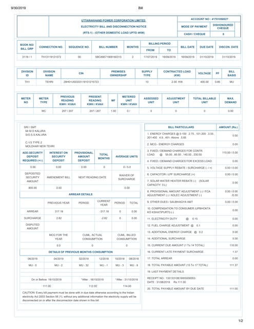Bses bill | PDF | Gas and Electric | Home Utilities