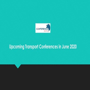 Upcoming Transport Conferences in June 2020 | PDF