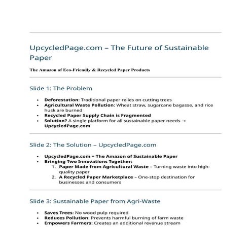 UpcycledPages.com – Transforming Waste into Sustainable Paper | DOCX