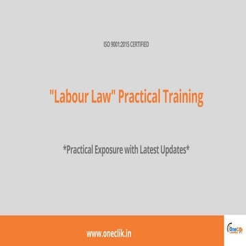 Labor Law Practical Training With Certificate (Online/Offline Course) | PDF