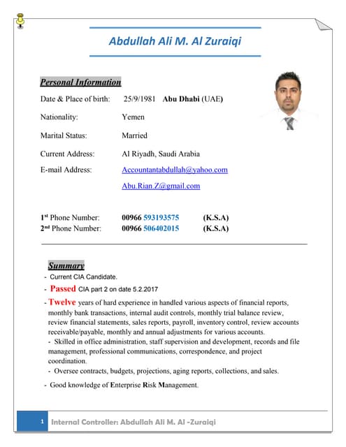 C V Ahmed Fouad | PDF