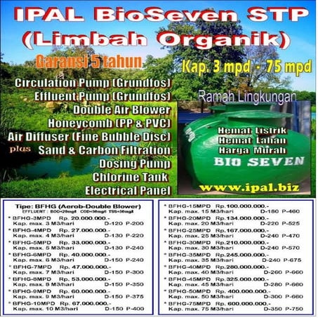 Update daftar harga ipal bio seven stp (bfhg series) | PDF