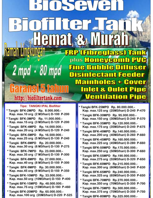 Daftar harga ipal bio seven portable wwtp (limbah klinis, kimia ...