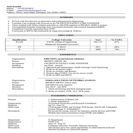 Updated amit resume | PDF