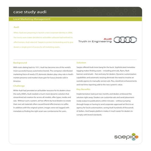 Case Study of Audi | PDF