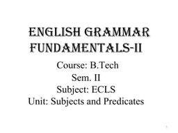 Diagramming Sentences Subject Verb | PPT