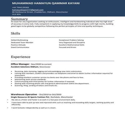 Ravinder kumar. timekeeper CV | DOC