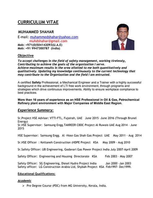 HSE Manager CV | PDF