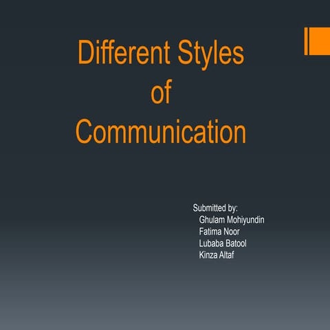 Basic Communication Styles | PPTX