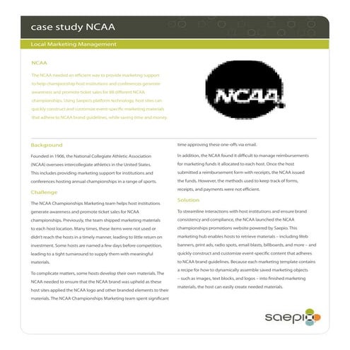 NCAA Case Study | PDF
