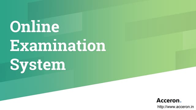 Online examination system project ppt | PPTX