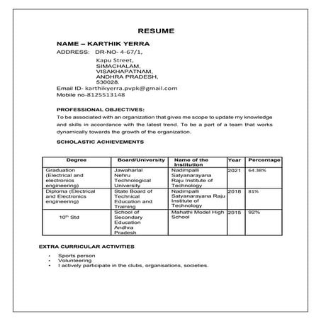 Karthik resume | PDF