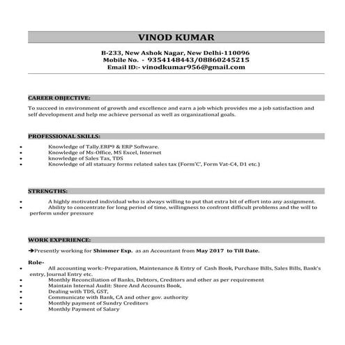 Updated Resume Vinod Doc